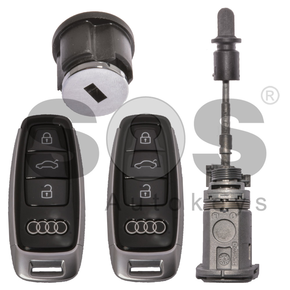 OEM Set for Audi Q8 Buttons:3 / Frequency:434MHz / Blade Signature ...