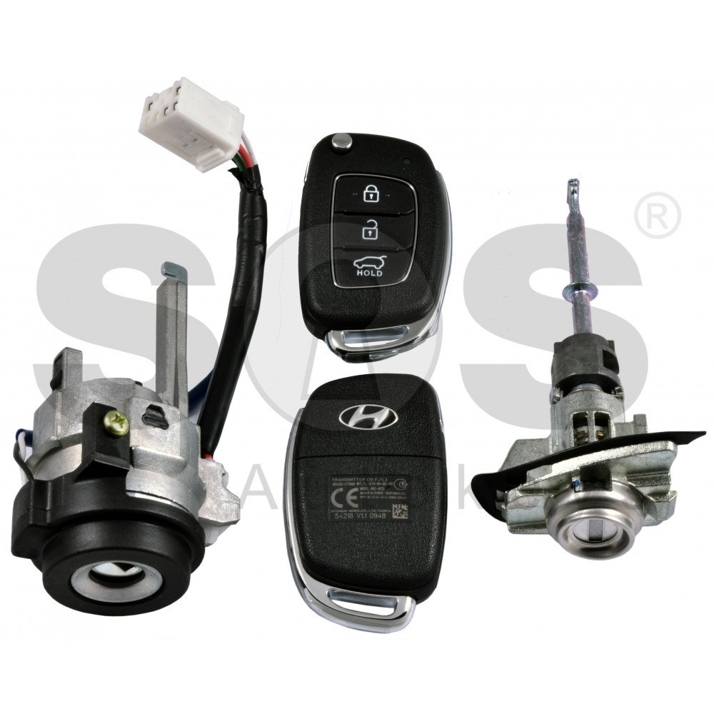 OEM Set for Hyundai I20 2017-2020 Key Buttons:3 / Frequency:433MHz ...