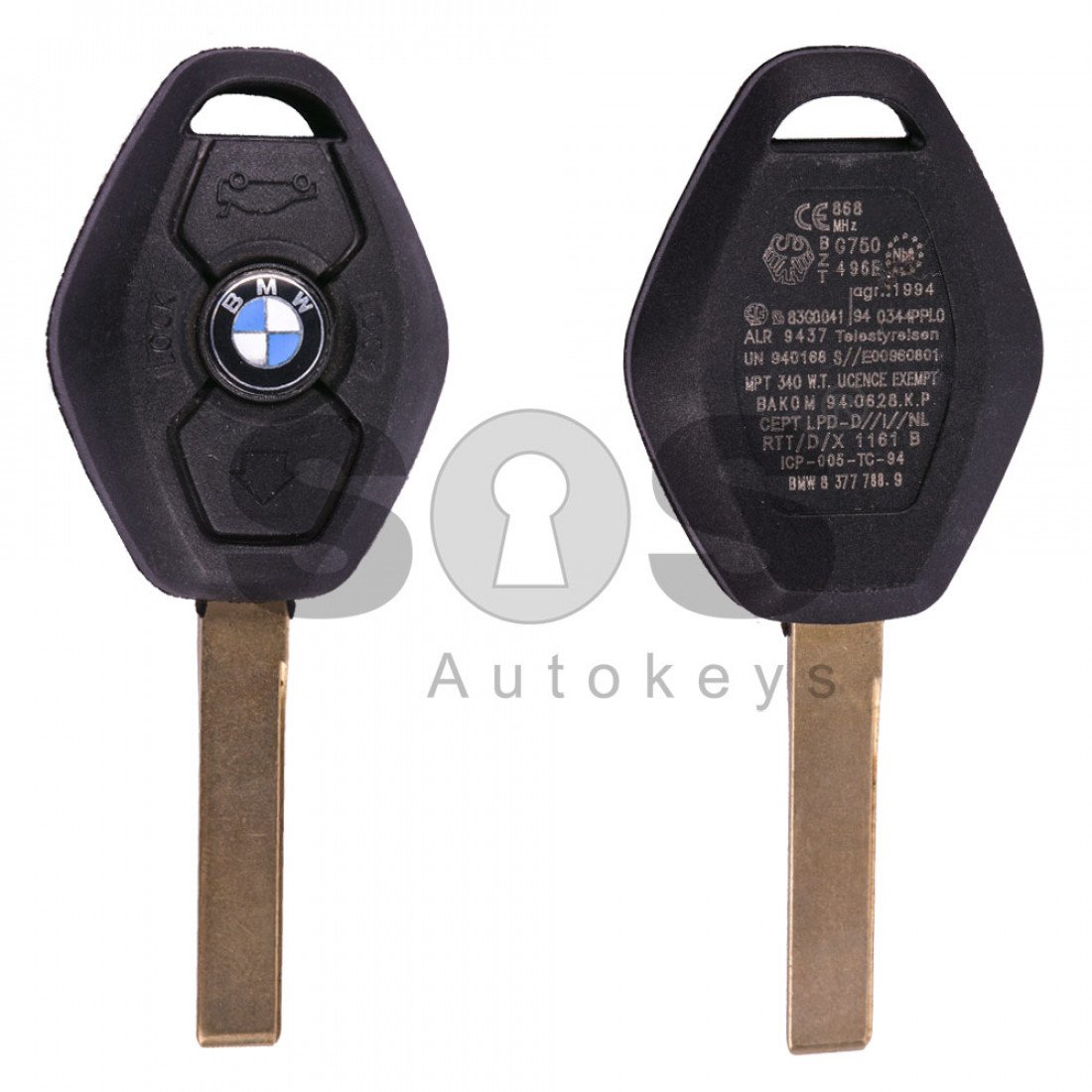 Regular Key for BMW E-Series Buttons:3 / Frequency:315MHz / Transponder ...