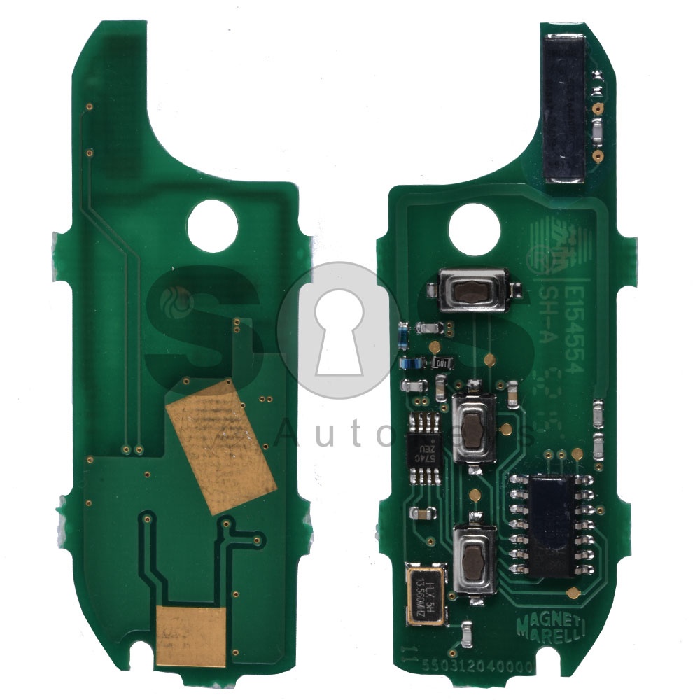 OEM Flip Key (PCB) for Fiat Buttons:3 / Frequency:433 MHz / Transponder ...