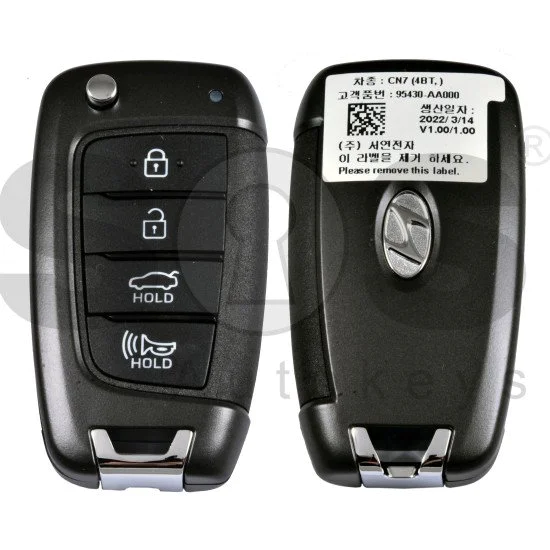 OEM Flip Key for Hyundai Elantra 2021 Buttons:4 / Frequency:433MHz ...