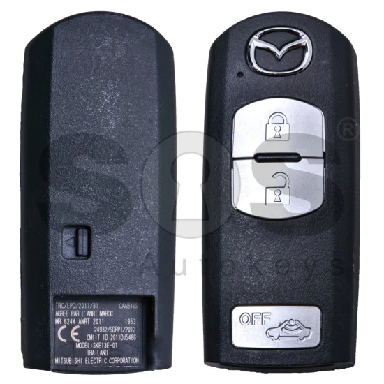 OEM Smart Key for Mazda Buttons:3 / Frequency:434MHz / Blade signature ...