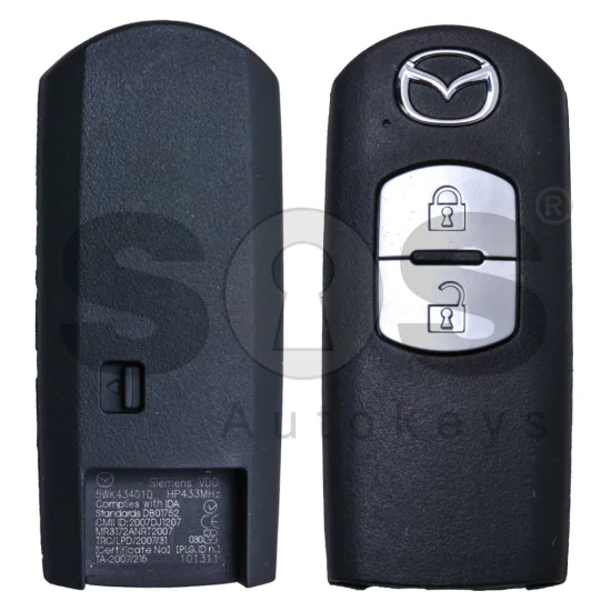 OEM Smart Key for Mazda Buttons:2 / Frequency:434MHz / Blade signature ...