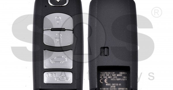 OEM Smart Key for Mazda Buttons:4 / Frequency:434MHz / Transponder:PCF ...