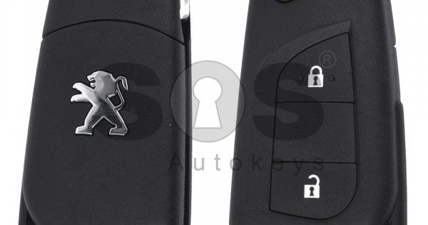 OEM Flip Key for Peugeot 108 Buttons:2 / Frequency:433MHz / Transponder ...