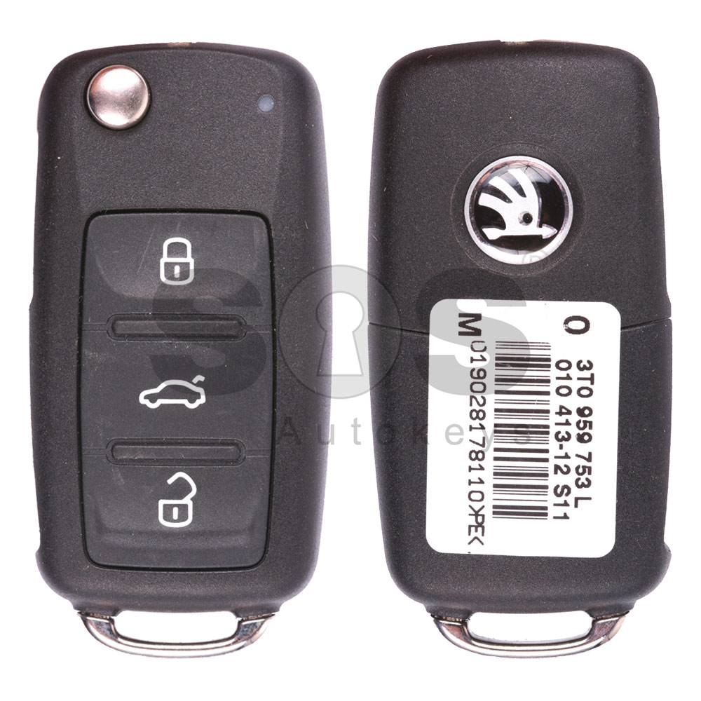 OEM Flip Key for Skoda Citigo Buttons:3 / Frequency:434MHz ...