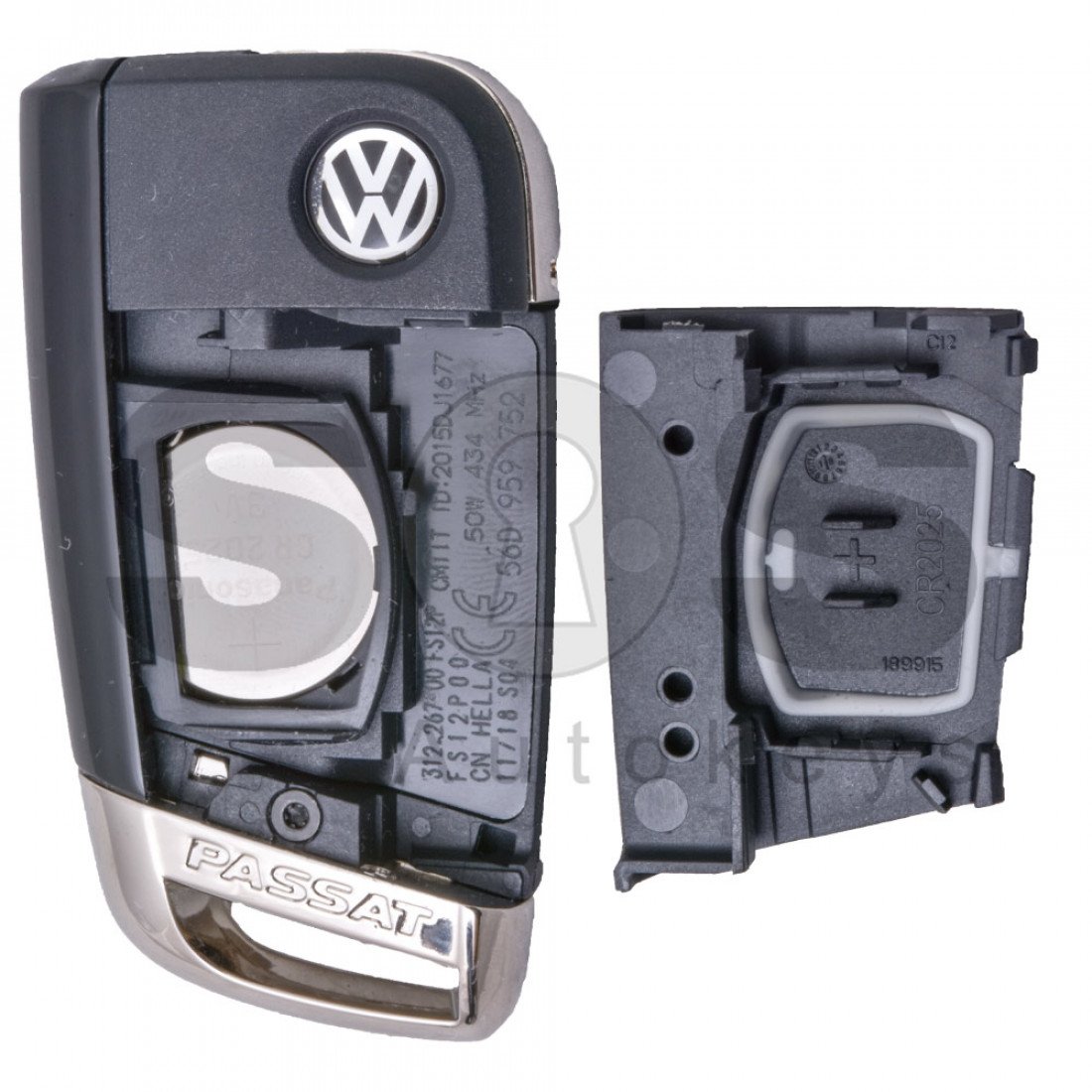 OEM Flip Key for VW Passat Buttons:3 / Frequency: 434MHz / Transponder ...