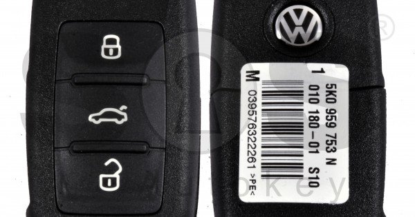 OEM Flip Key for VW UDS Buttons:3 / Frequency:434MHz / Transponder:ID48 ...