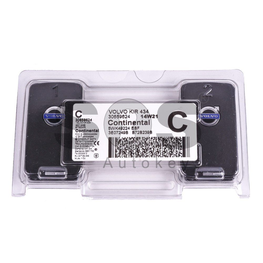 OEM Smart Key for Volvo C Buttons:5 / Frequency:434MHz / Transponder ...